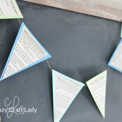 Make a Book Page Pennant Banner for Spring - The Crazy Craft Lady