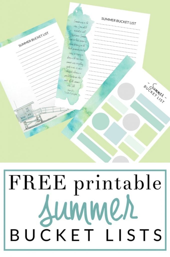 Summer To Do List - FREE Bucket List Printables - The Crazy Craft Lady