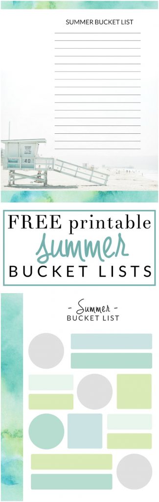 Summer To Do List - FREE Bucket List Printables - The Crazy Craft Lady