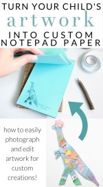 Make a Custom DIY Notepad Using Kids Artwork - The Crazy Craft Lady