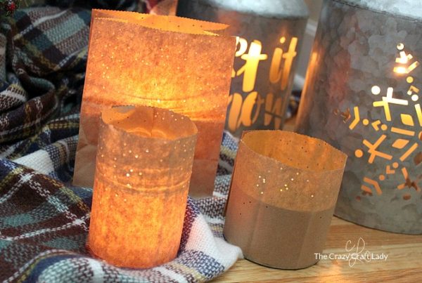 Paper Bag Lanterns - Simple Winter Paper Craft - The Crazy Craft Lady