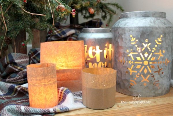 Paper Bag Lanterns - Simple Winter Paper Craft - The Crazy Craft Lady