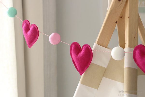 Heart Garland for Valentine's Day - The Crazy Craft Lady