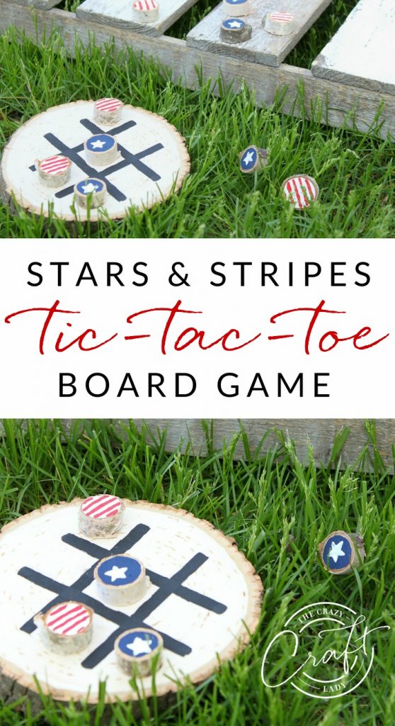 DIY Tic Tac Toe Board - A Red, White, and Blue Summer Game - The Crazy ...