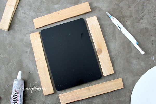 Make a DIY Rustic Chalkboard Frame with Wood Shims - The Crazy Craft Lady