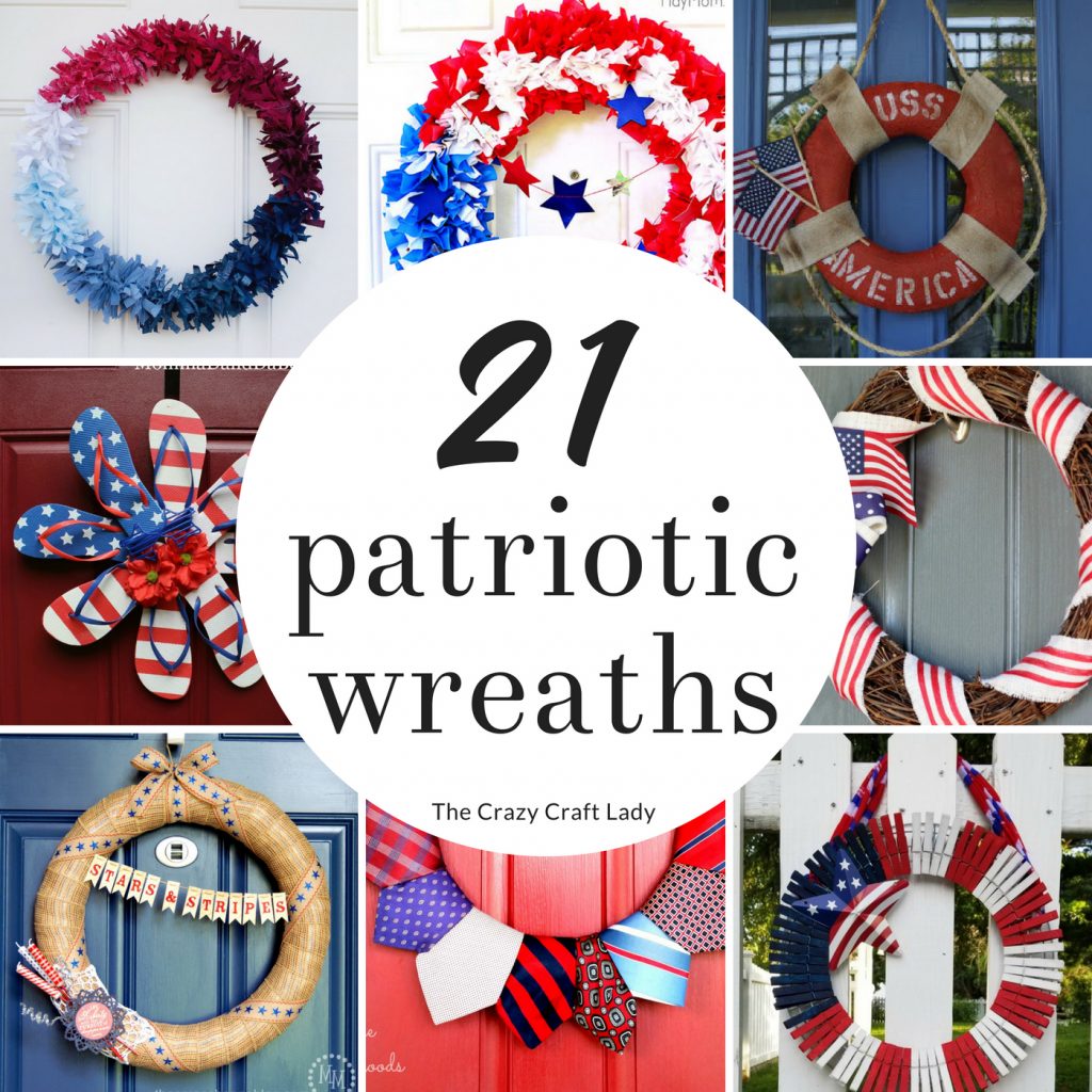 21 DIY Patriotic Wreaths to make this Summer - The Crazy Craft Lady