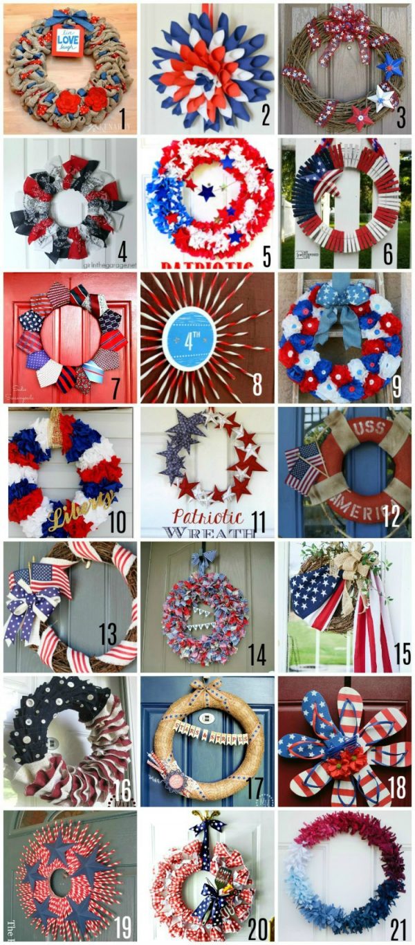 20 DIY Patriotic Wreaths to make this Summer - The Crazy Craft Lady