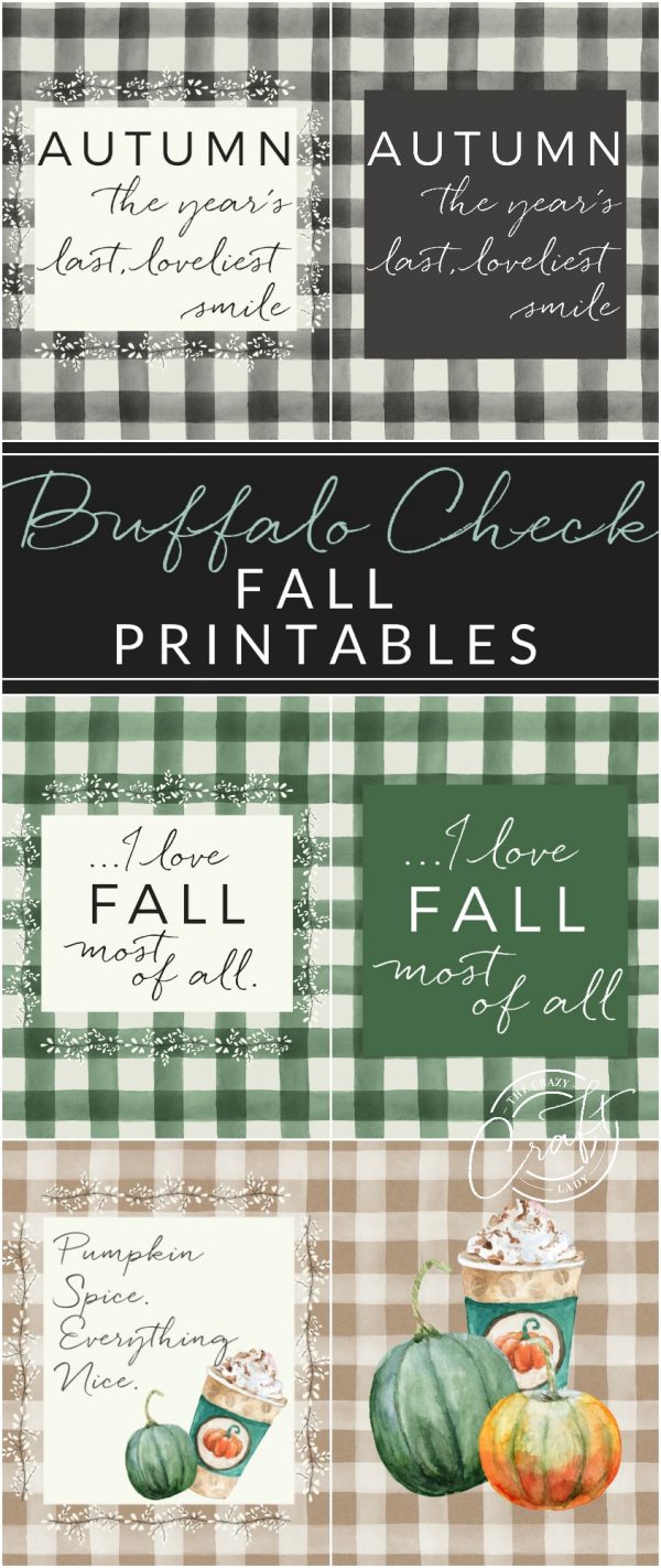 Buffalo Check Fall Printables - The Crazy Craft Lady