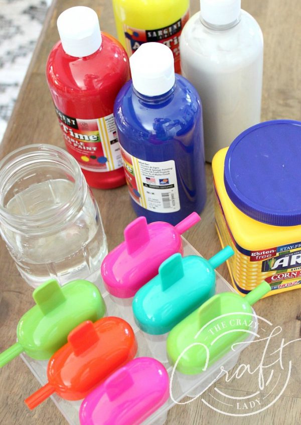 Frozen Chalk Popsicles - DIY Sidewalk Chalk - The Crazy Craft Lady
