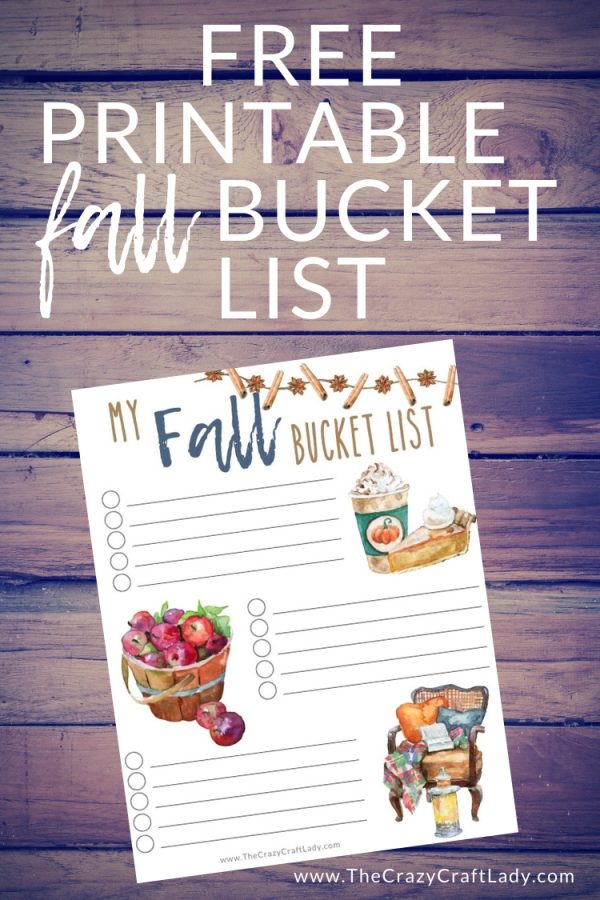 Fall Bucket List Printable - The Crazy Craft Lady