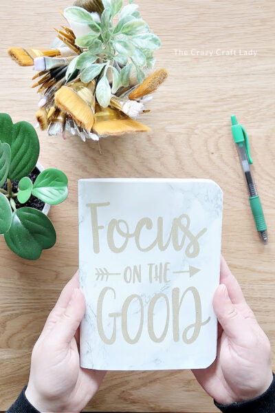 Contact Paper Marble Notebook Cover - DIY Gratitude Journal