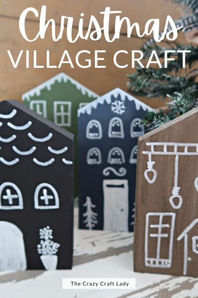 Christmas Village Craft made from Dollar Tree Wood Houses