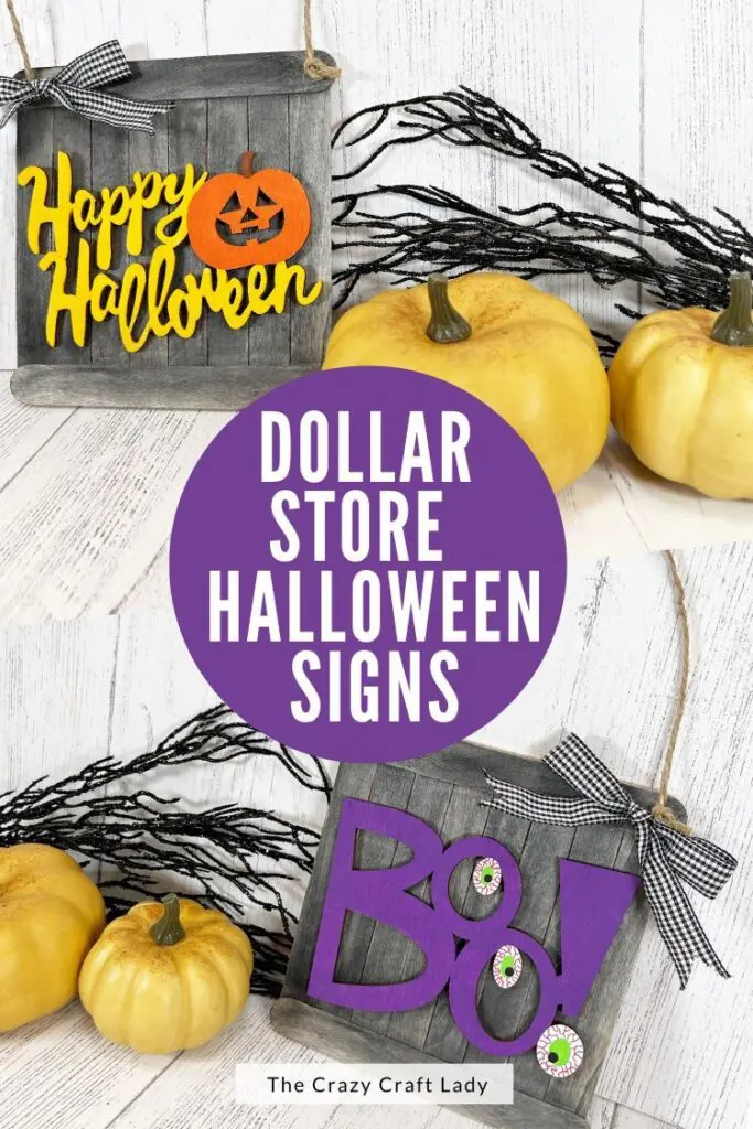 DIY Halloween Mini Signs - Made from Wooden Craft Sticks