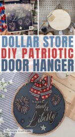 Dollar Store Patriotic Door Hanger - Made with Window Clings