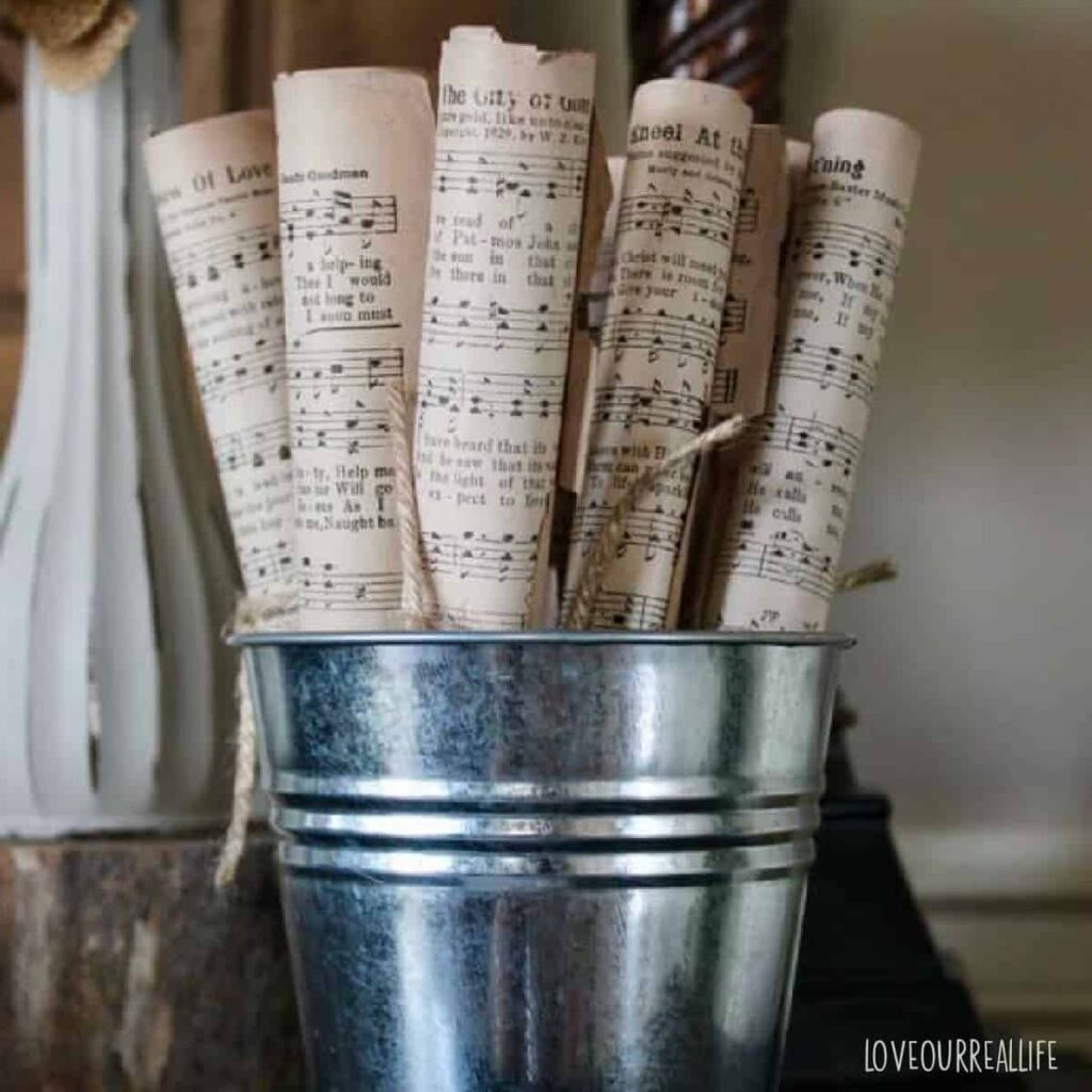 Sheet Music Crafts - How to use Vintage Sheet Music - The Crazy Craft Lady