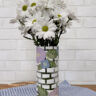 Painted Brick and Flower Vase - The Crazy Craft Lady