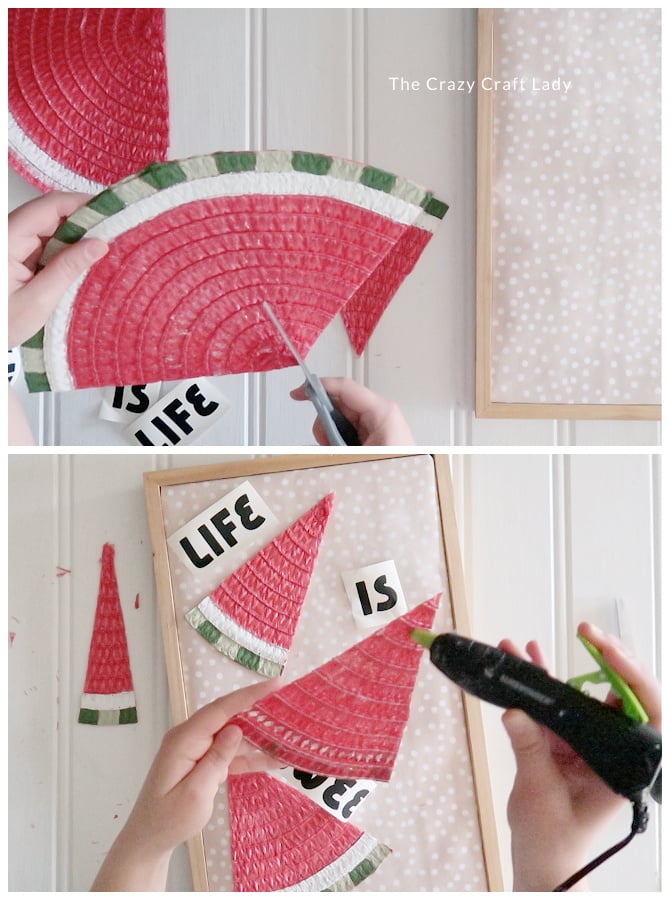Dollar Store Placemat Watermelon Craft - The Crazy Craft Lady