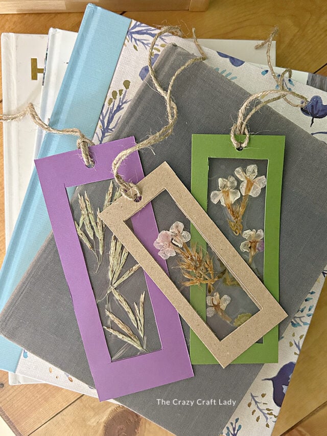 DIY Pressed Flower Bookmarks... Using Packing Tape! - The Crazy Craft Lady