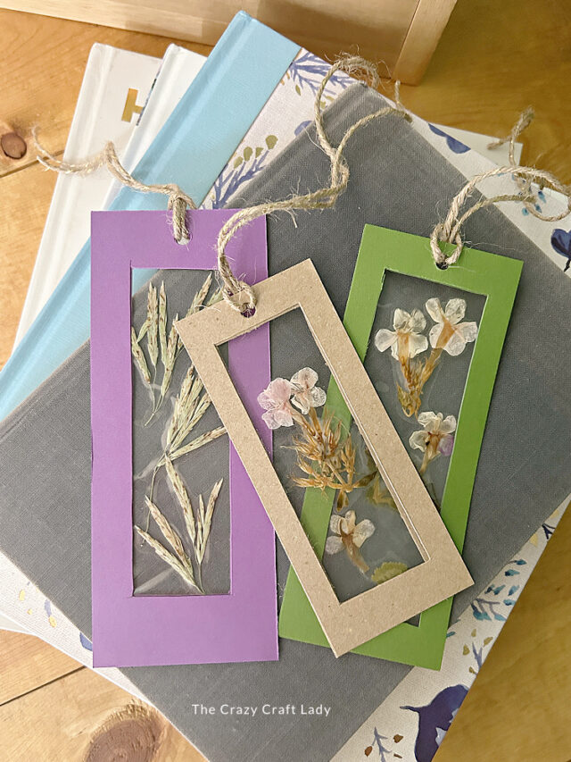 DIY Pressed Flower Bookmarks... Using Packing Tape! - The Crazy Craft Lady