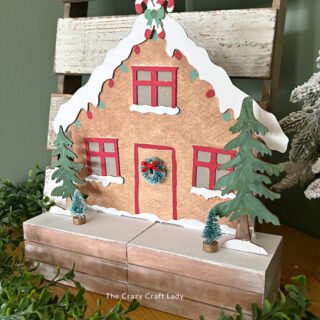 Dollar Tree Craft: Gingerbread House Wood Cutout Display - The Crazy ...